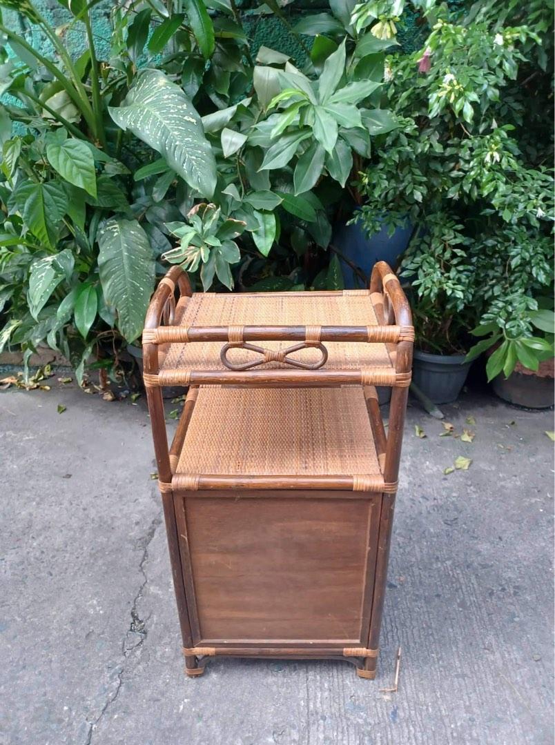 Rattan and Wooden Combined Drawer / Telephone Rack, Furniture & Home ...