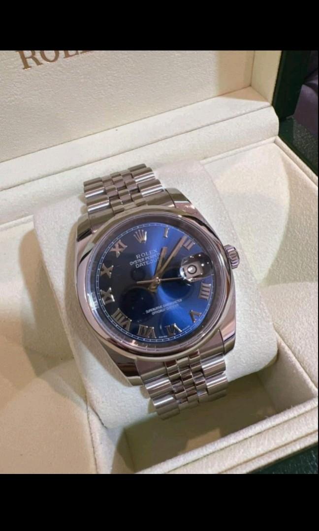 Rolex Datejust Blue face, Luxury, Watches on Carousell