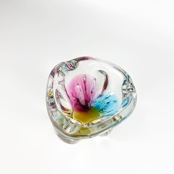 Sanyu Japan Fantasy Multicolor Art Glass Ash Tray, Furniture & Home ...