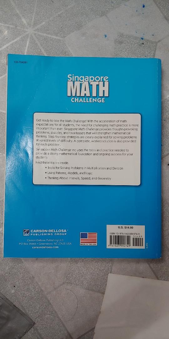 Singapore MATH CHALLENGE, 興趣及遊戲, 書本 & 文具, 書本及雜誌 - 補充練習 - Carousell