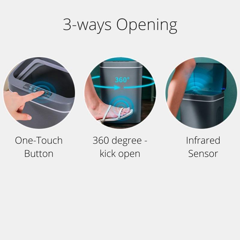 Smart Sensor Dustbin Batteries Operated | 3 ways opening | Smart Trash ...