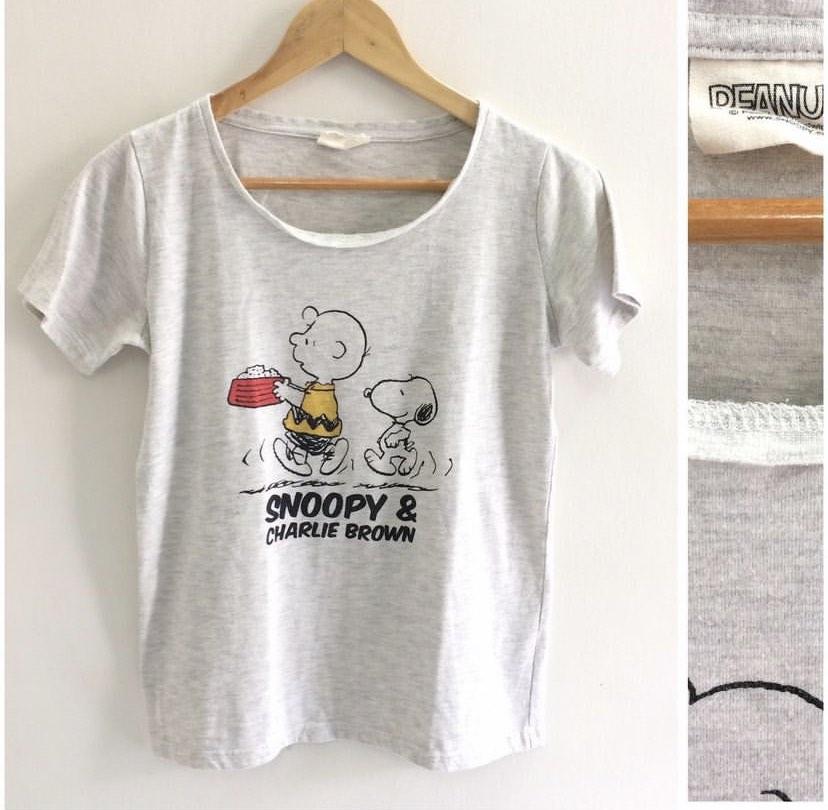 Snoopy peanuts gray, Women's Fashion, Tops, Shirts on Carousell