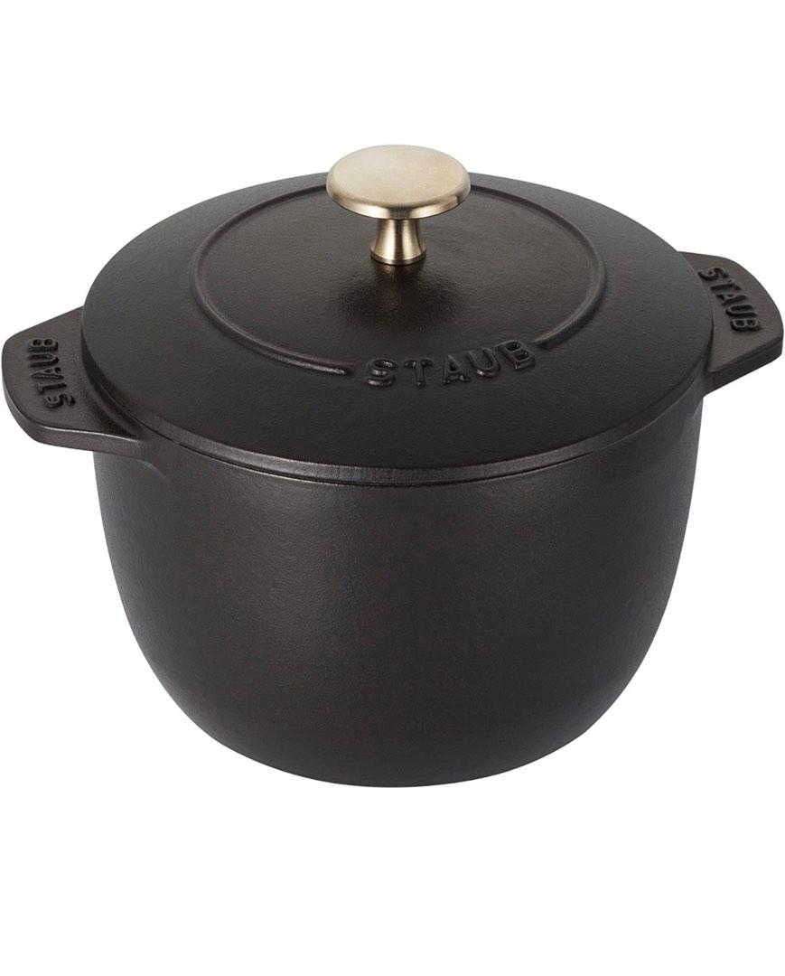 Staub cast iron ROUND RICE COCOTTE, 16CM, BLACK, Furniture & Home ...