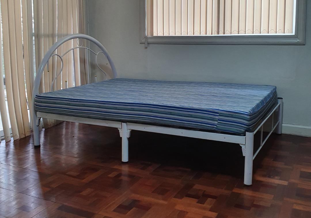 Steel Bed Frame With Uratex Mattress Double 6" x 54" x 75", Furniture ...