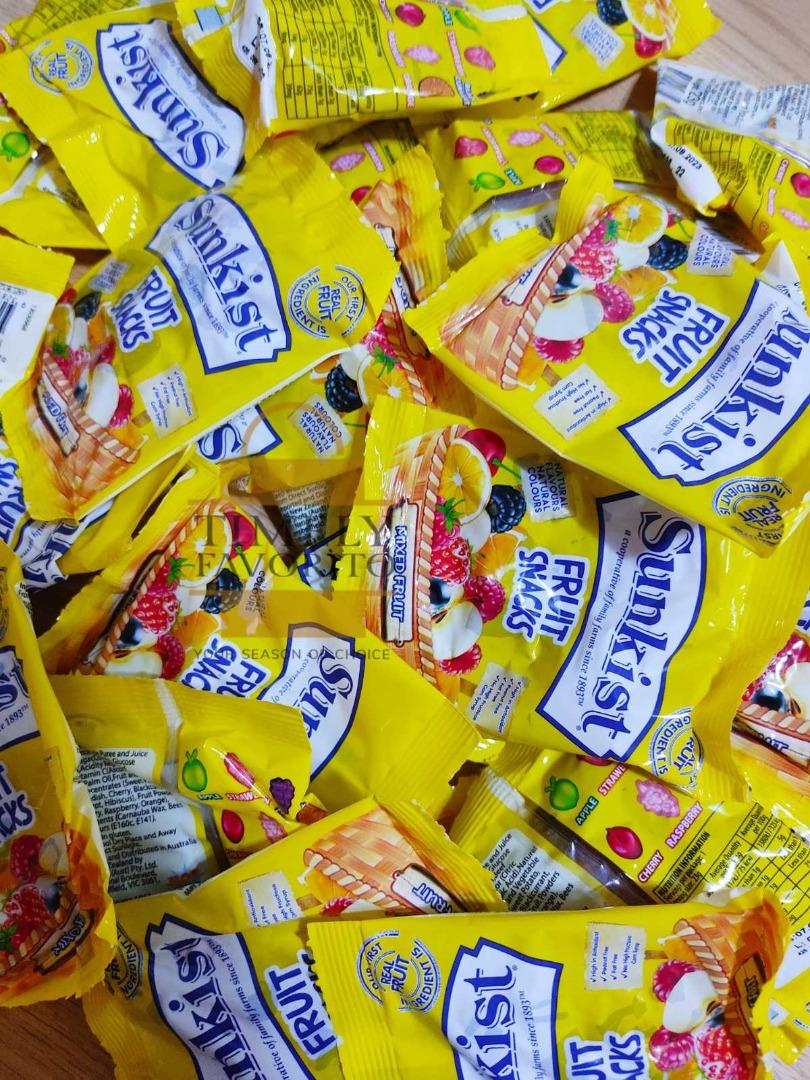 Sunkist Assorted Mixed Fruit Snacks Mixed Candy Natural Flavours, Food ...