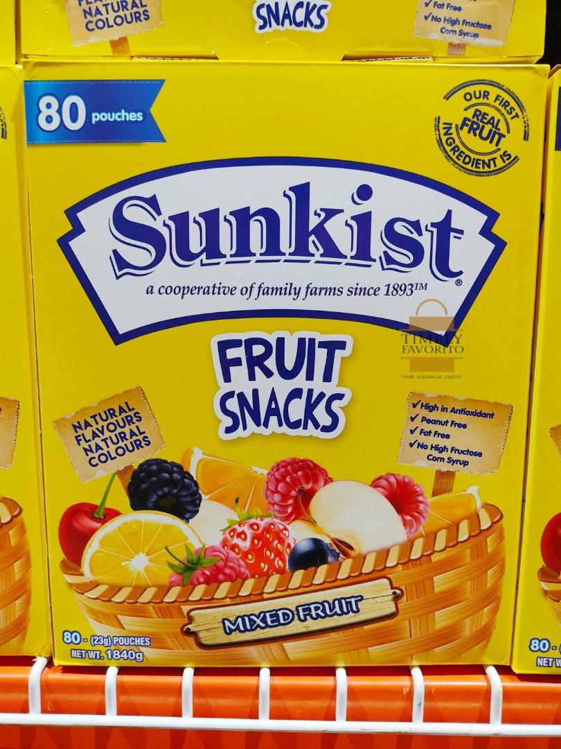Sunkist Assorted Mixed Fruit Snacks (80 pack), Food & Drinks, Packaged ...