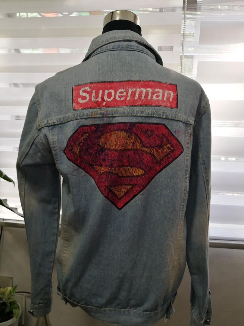 Superman Denim jacket, Women's Fashion, Coats, Jackets and Outerwear on ...