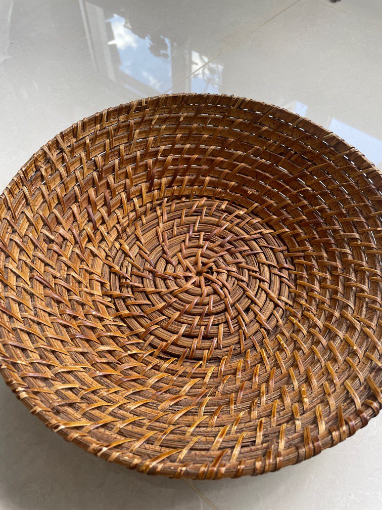 Taiwan handmade rattan fruit storage plate, Furniture & Home Living ...