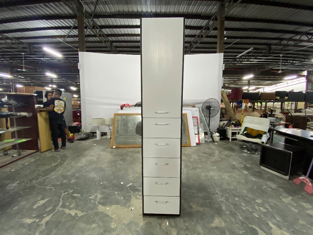 Tall Slim 6 Tier Chest of Drawer Black & White Colour / Dada Laci 6 ...