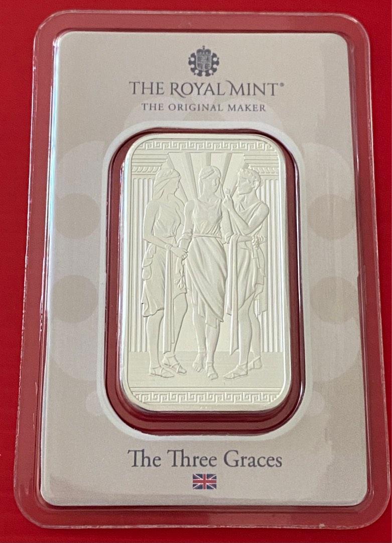 Three Graces 1oz Silver Bar Minted Bullion | Limited to 36,000 bars ...