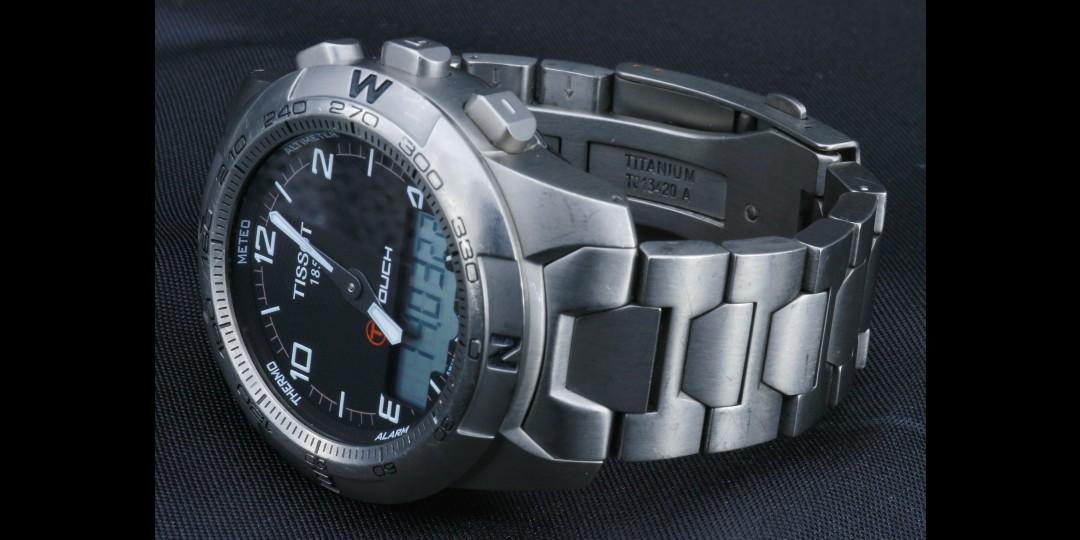Tissot 1853 T-Touch Tactile Chronograph Alarm Altimeter Titanium ...