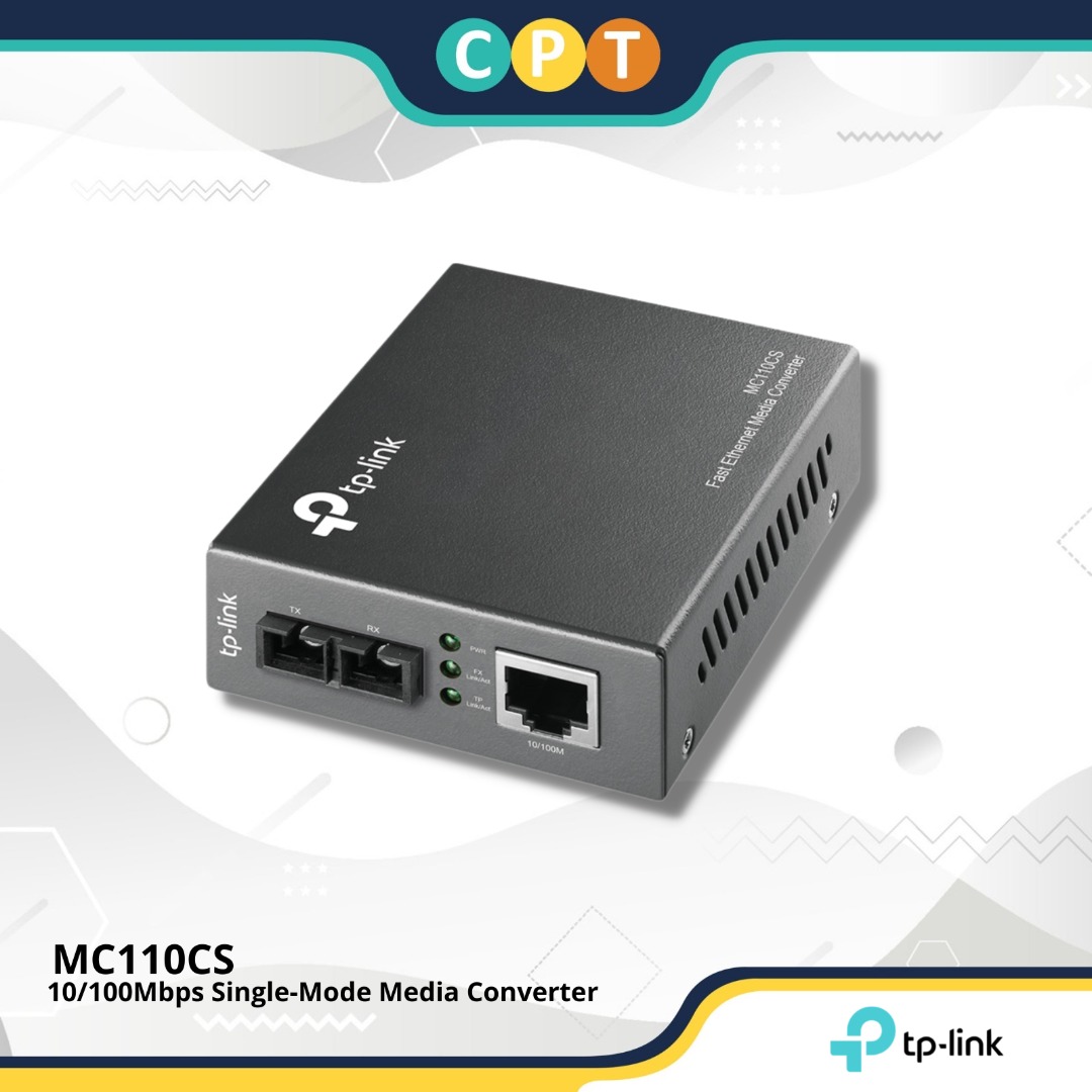 TP-Link MC110CS 10/100Mbps Single-Mode Media Converter, Computers ...
