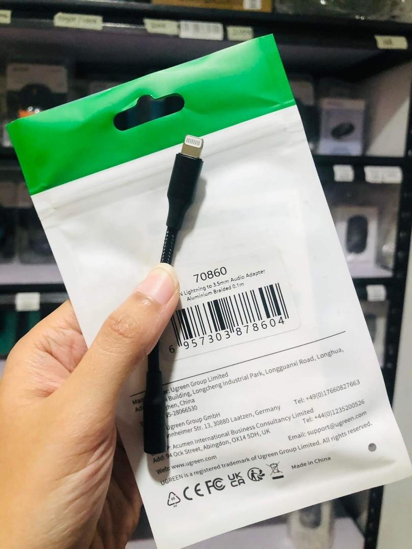 UGREEN Lightning to 3.5MM Audio Adapter Aluminum Braded 0.1M US211 ...