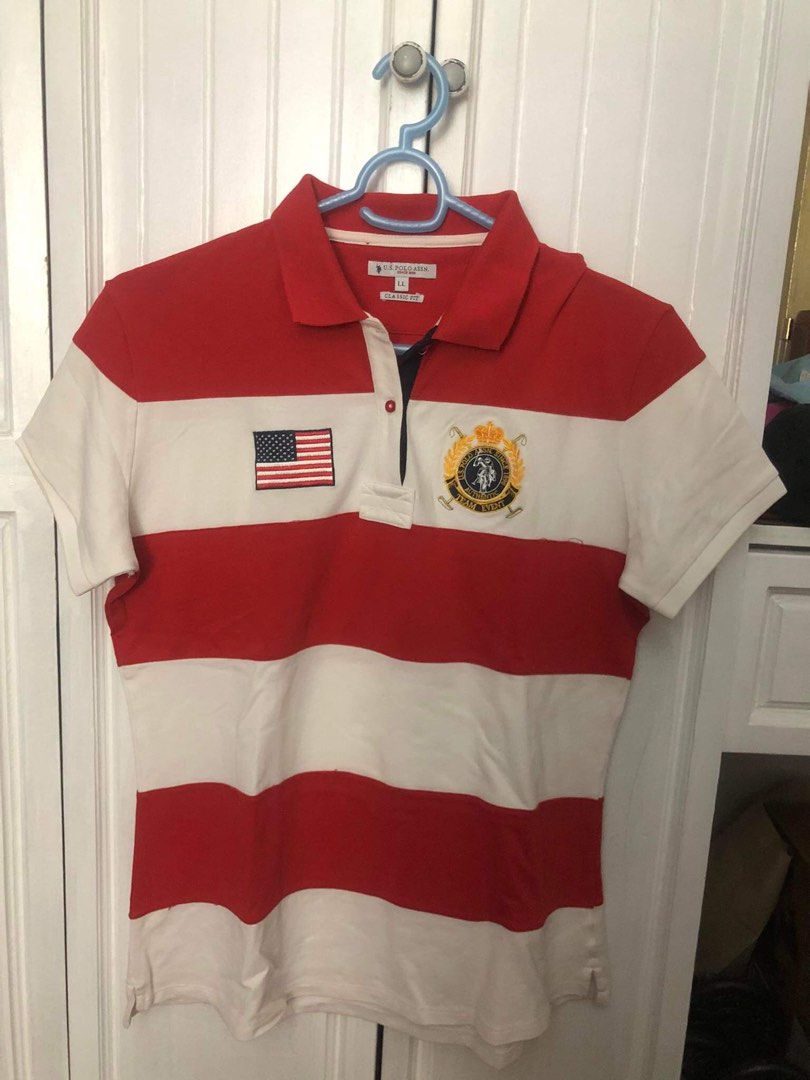 US POLO ASSASSIN Polo Shirt in Red and White Stripes, Men's Fashion ...