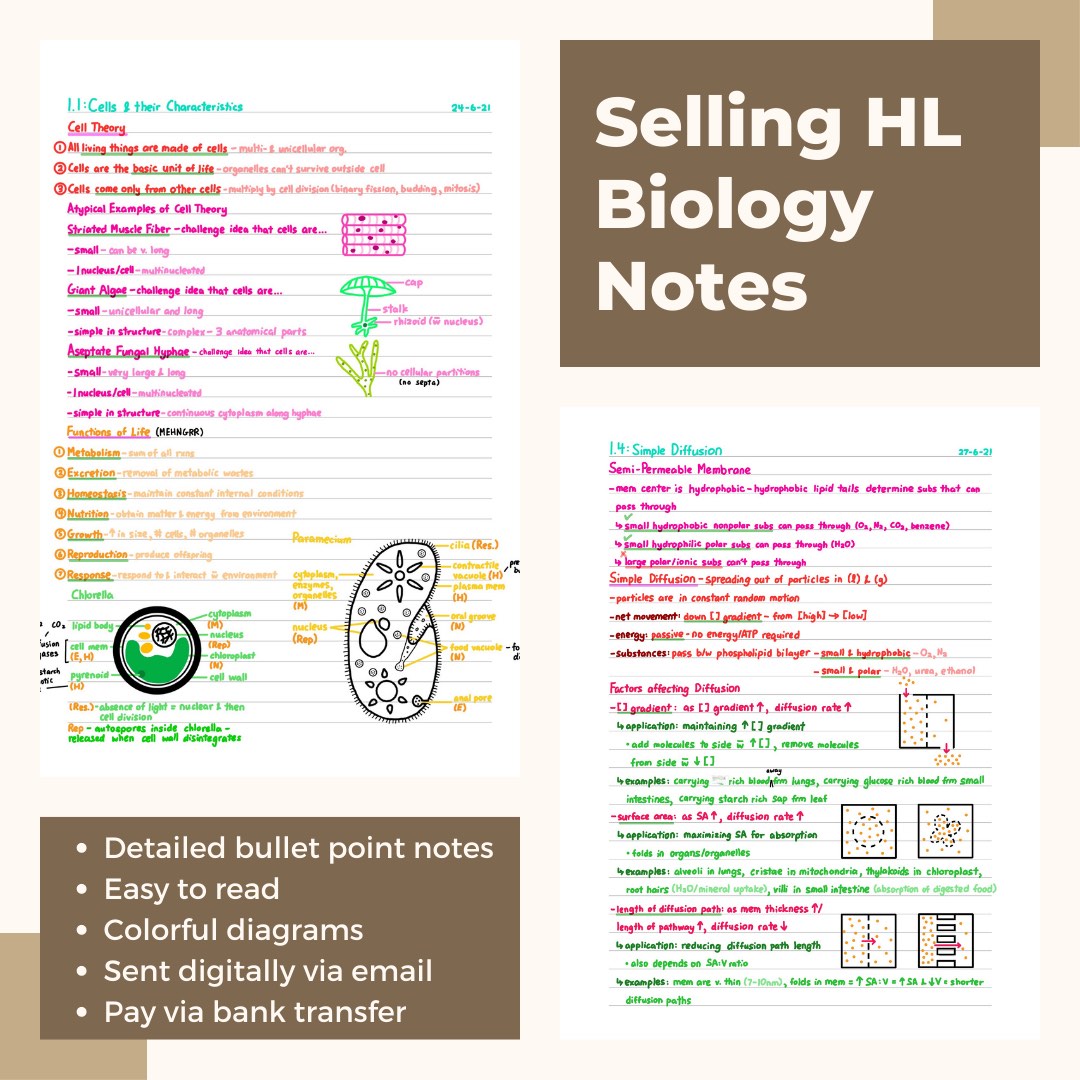 VALEDICTORIAN IB Biology SL/HL Notes, Hobbies & Toys, Books & Magazines ...