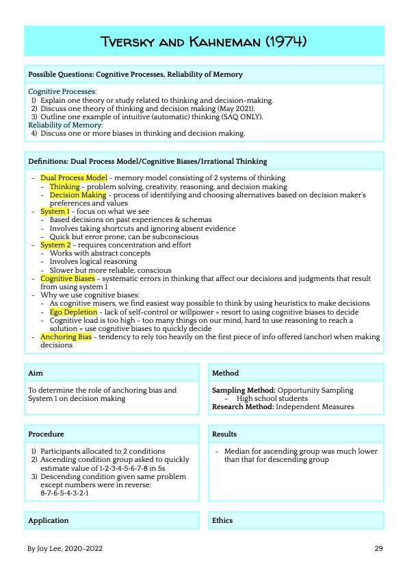 VALEDICTORIAN IB Psychology Paper 1 Notes, Hobbies & Toys, Books ...
