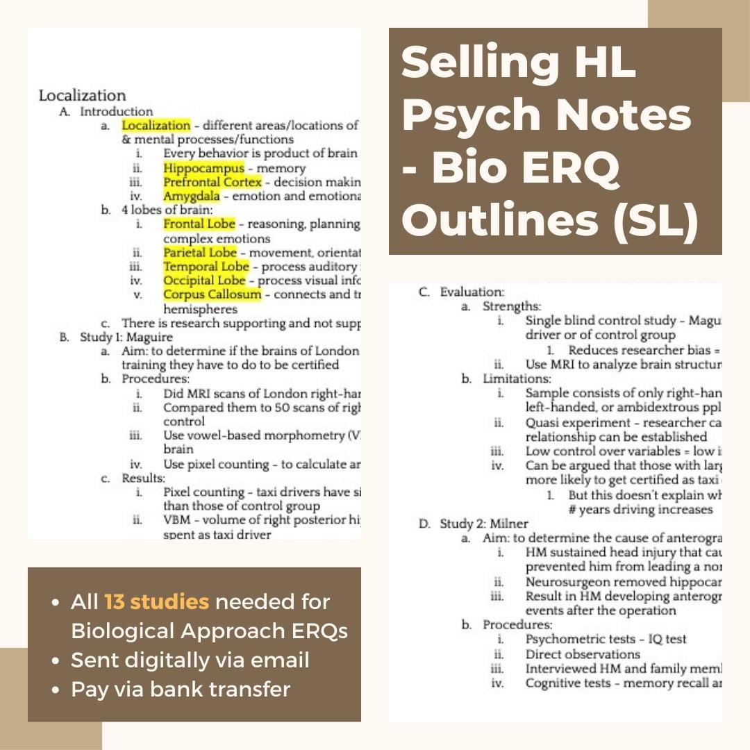 VALEDICTORIAN IB Psychology Paper 1 Bio Approach Notes, Hobbies & Toys ...