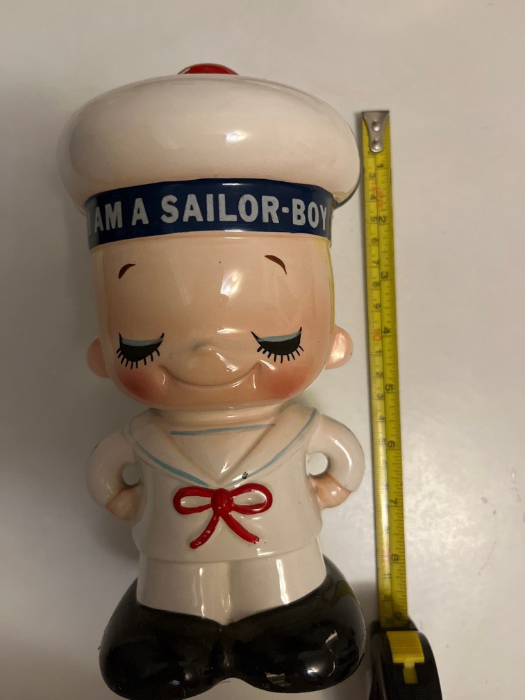 Vintage money bank- sailor boy, 興趣及遊戲, 玩具 & 遊戲類 - Carousell