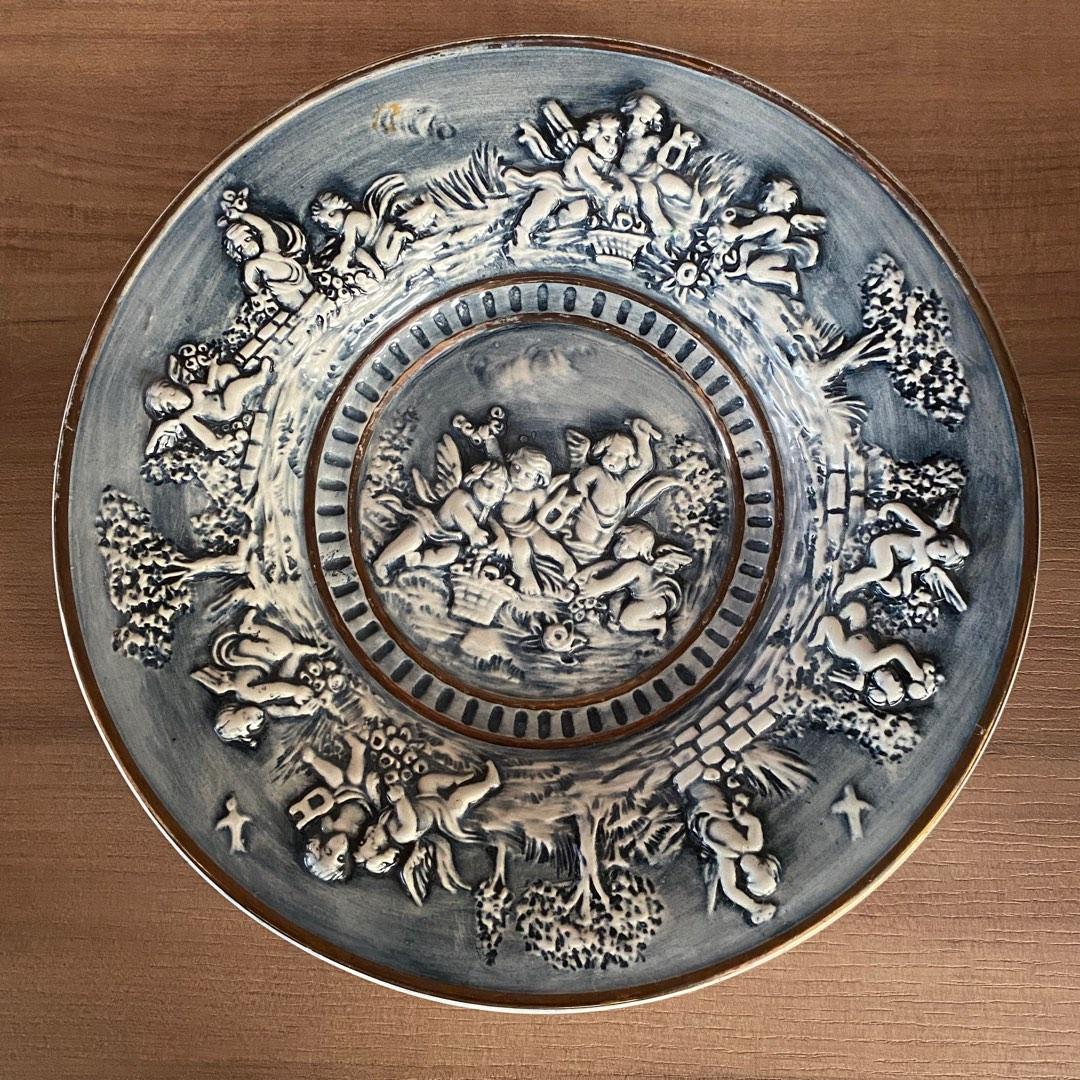Vintage E B R.Capodimonte Blue Cherub Plate, Hobbies & Toys ...