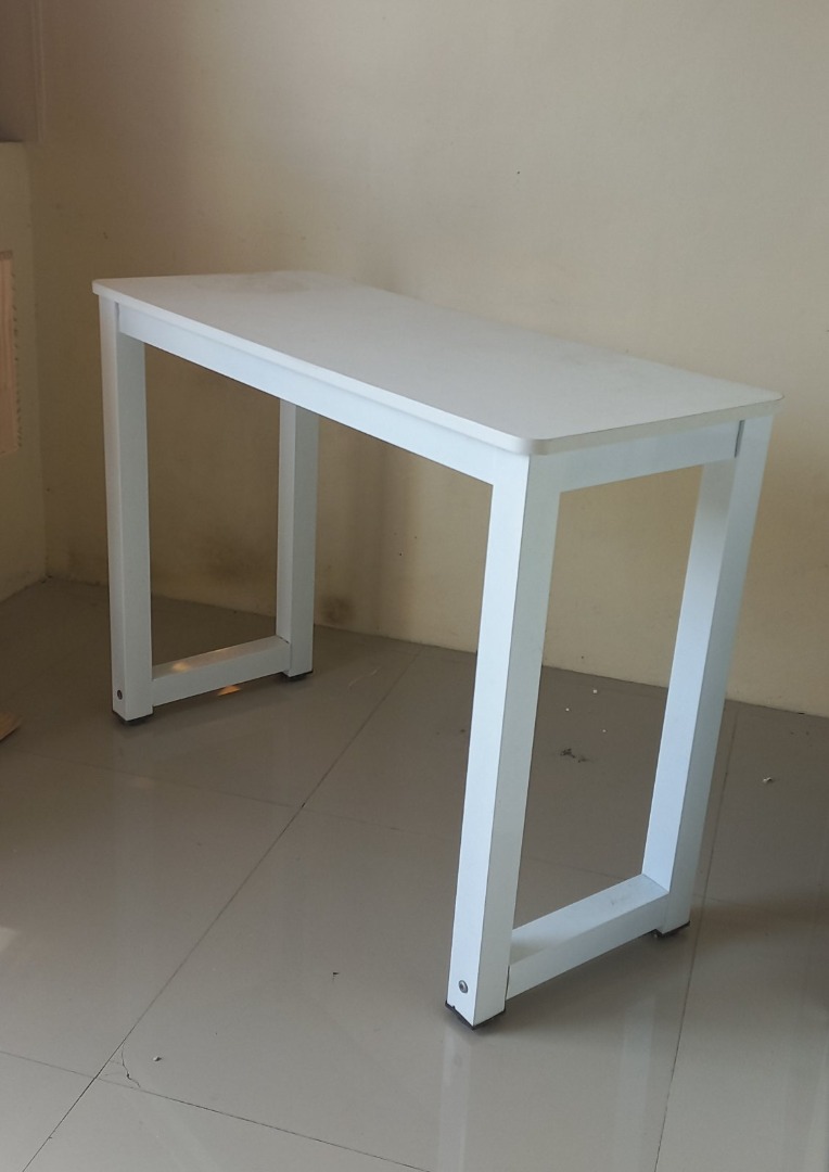 White Study Console Table 100x40x73cm, Furniture & Home Living ...