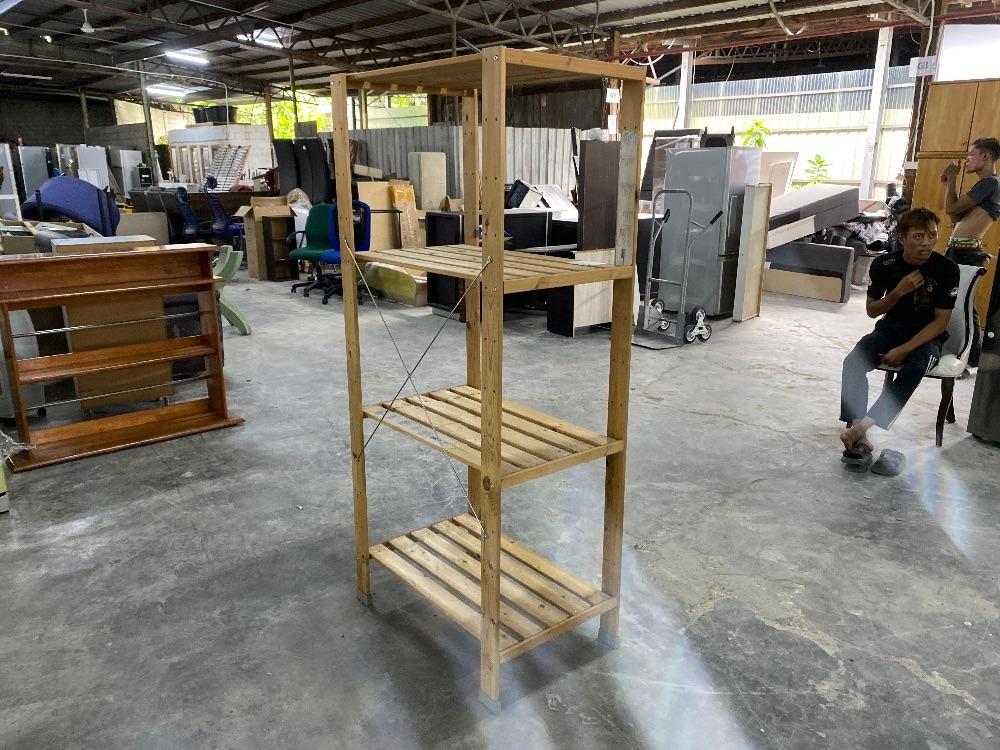 Wooden 4 Tier Shelving Unit / Unit Rak 4 tingkat kayu, Furniture & Home ...