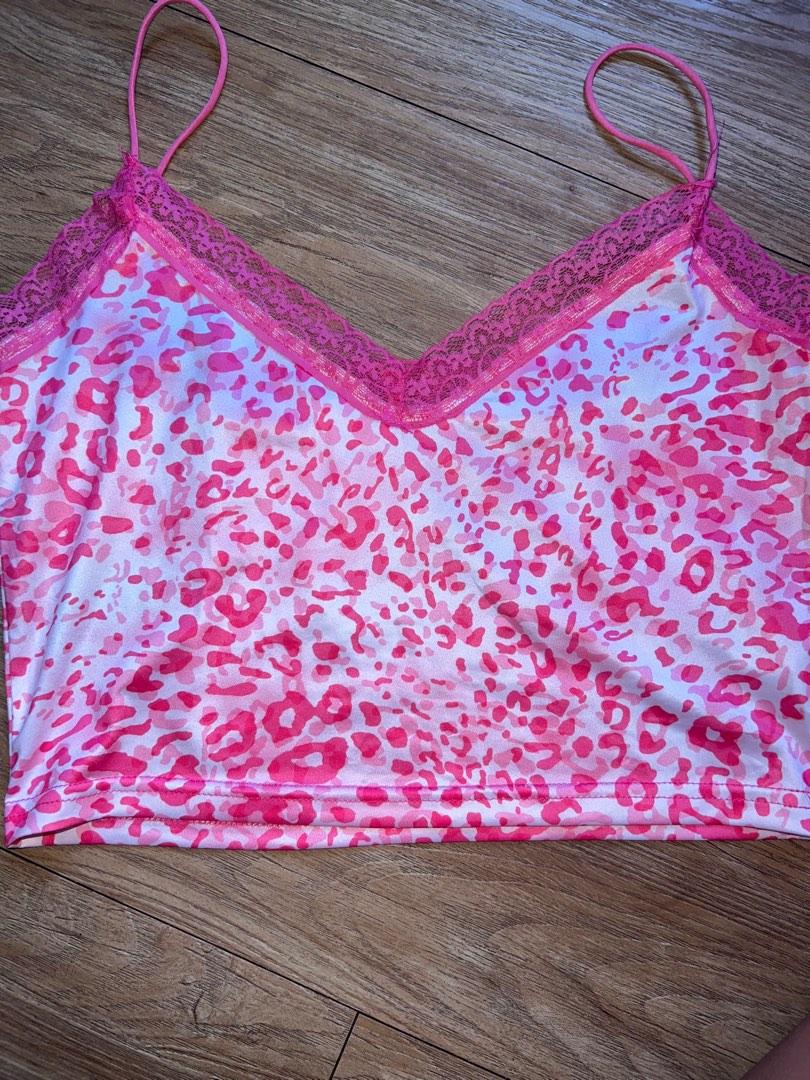 Y2K Pink Leopard Tank Top, Women's Fashion, Tops, Sleeveless on Carousell