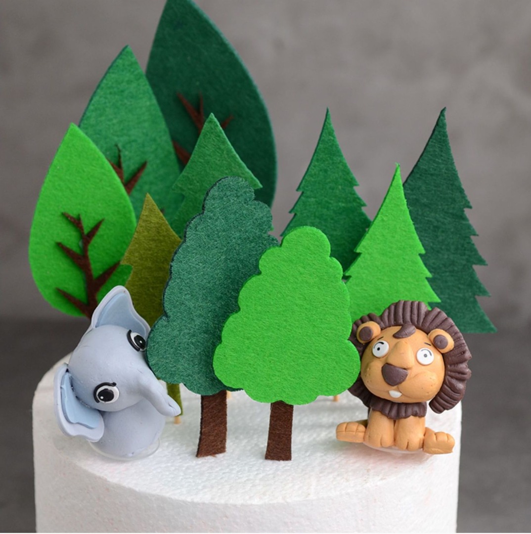 Tree Cake Topper | Zoo Animal Figurine | Elephant | Tiger | Giraffe ...