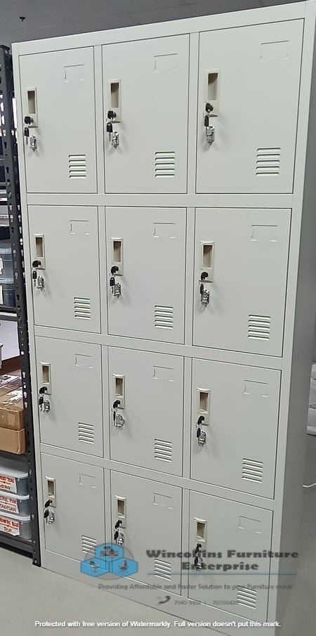 12 door steel lockers, Furniture & Home Living, Office Furniture ...