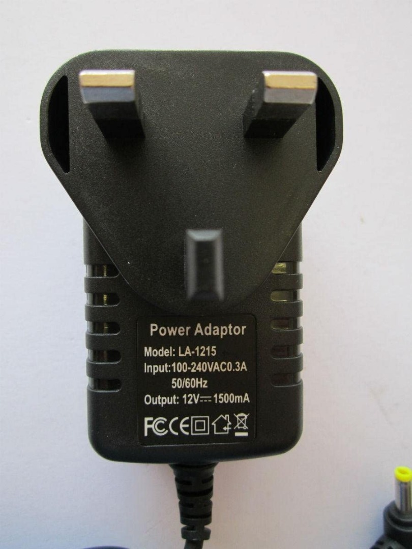 12V 1.5A Mains AC-DC Switching Adaptor Power Supply 4mm x 1.7mm 90 ...