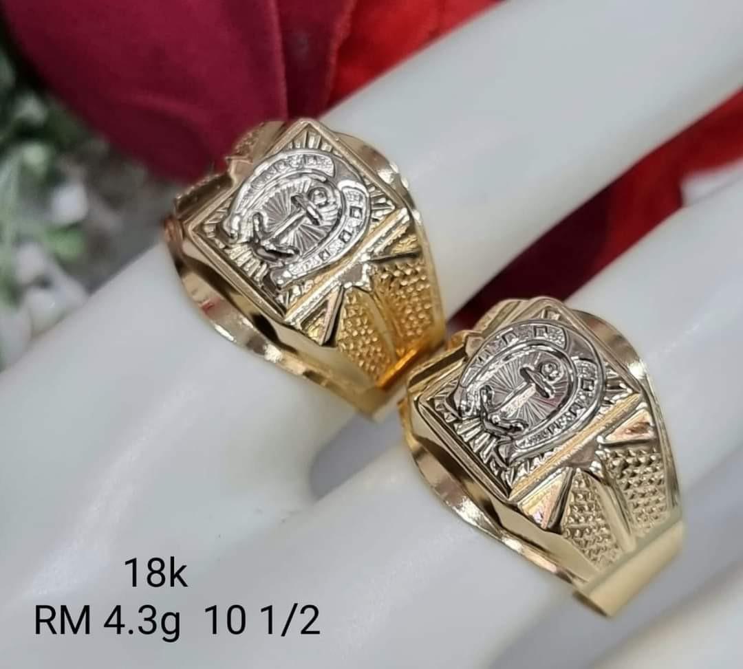 18K Saudi Gold men's ring, Women's Fashion, Jewelry & Organizers, Rings ...