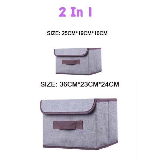 2 In 1 Korean Storage Box Foldable Linen Cloth Storage Box, Furniture ...