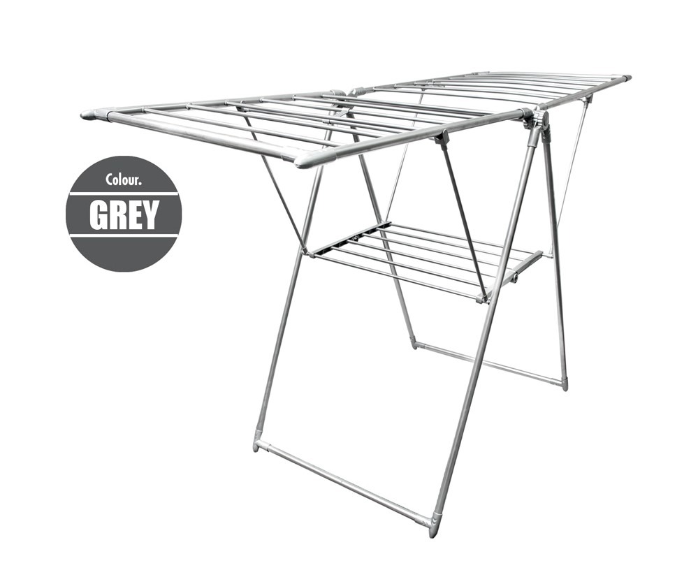 35 Metre '2-Fold Wing' Clothes Drying Airer Rack (Grey), Furniture ...