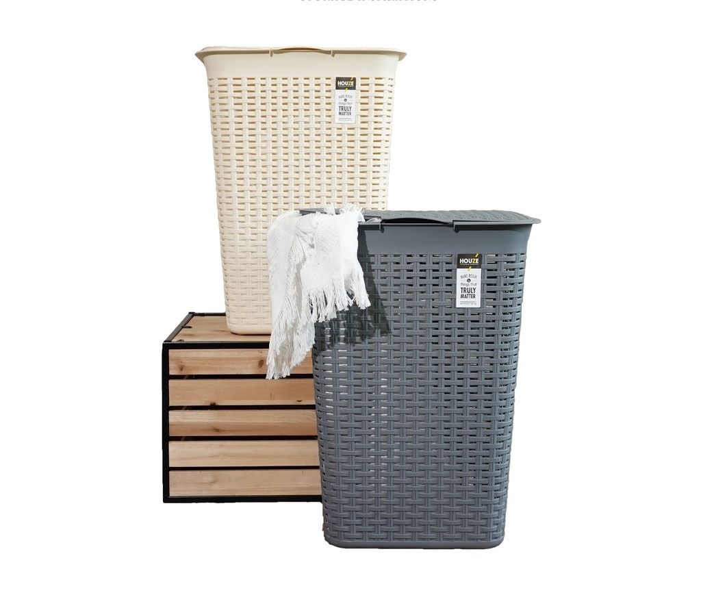 60L Rattan Tall Laundry Basket, Furniture & Home Living, Home ...