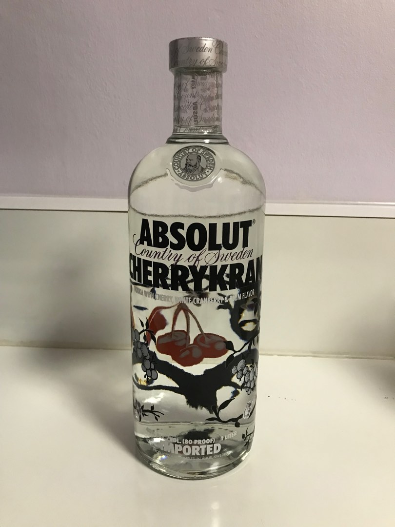 Absolut Vodka-Cherrykran, Food & Drinks, Alcoholic Beverages on Carousell