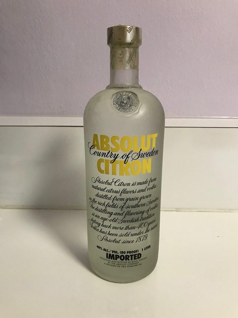 Absolut Vodka-Citron, Food & Drinks, Alcoholic Beverages on Carousell