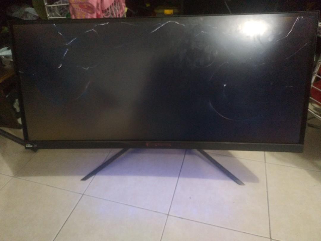 Acer Predator x34 cracked screen no display, Computers & Tech, Desktops ...