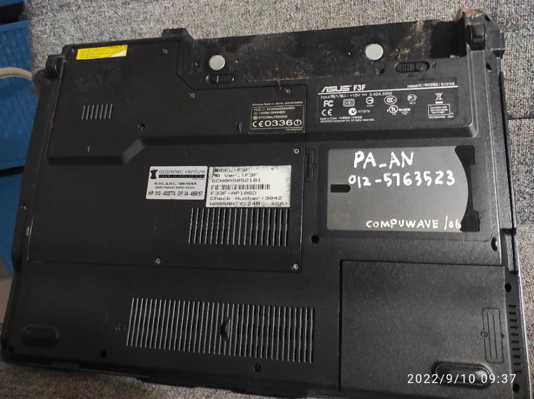 ASUS F3F, Computers & Tech, Laptops & Notebooks on Carousell