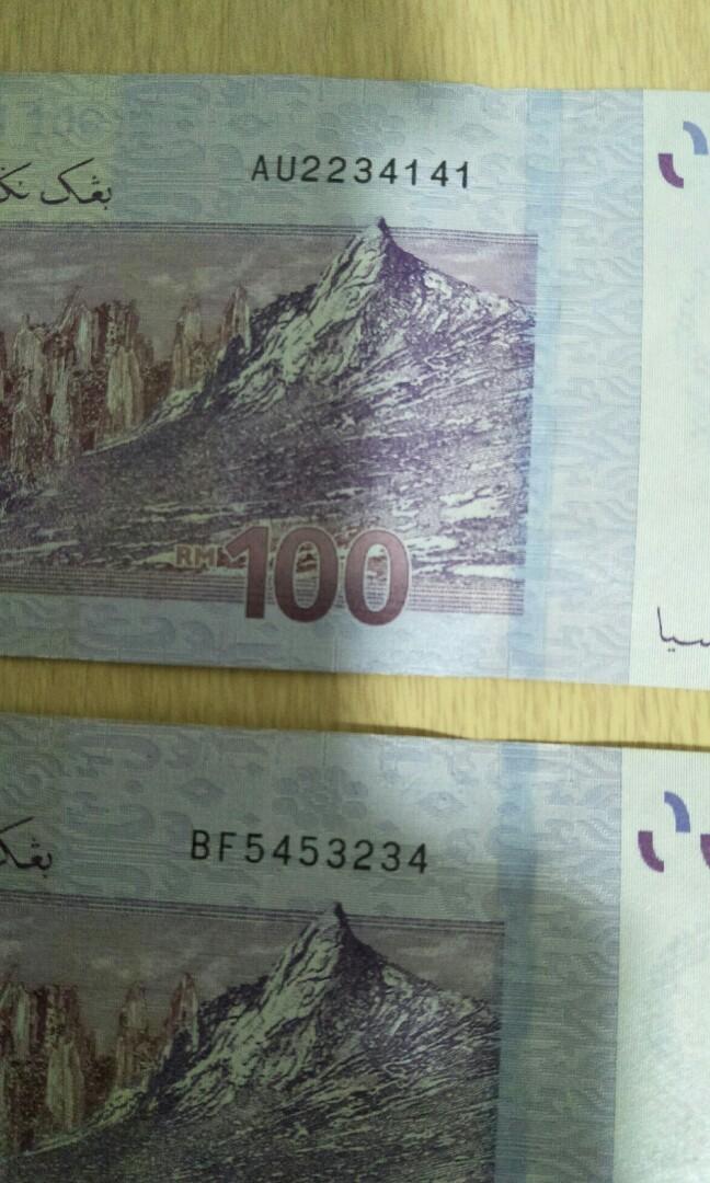 Auspicious number , 2 piece RM100 notes Brand new, Hobbies & Toys ...