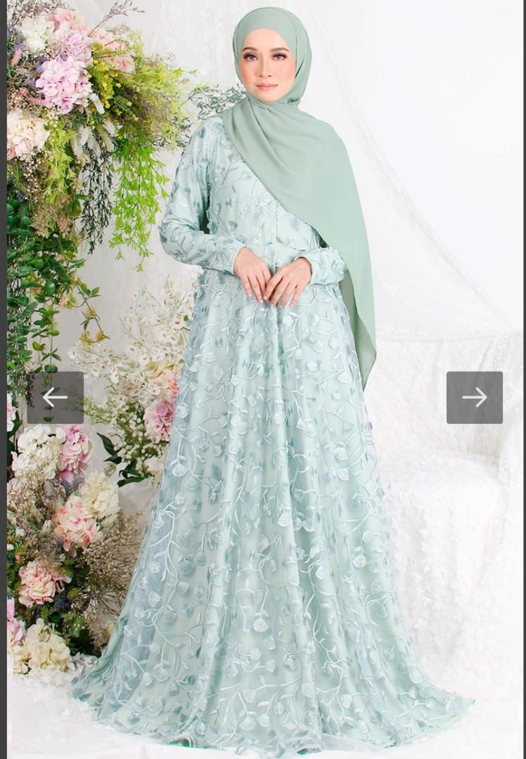 Azzka Princess - Ulfa dress in Ash Green, Women's Fashion, Dresses ...