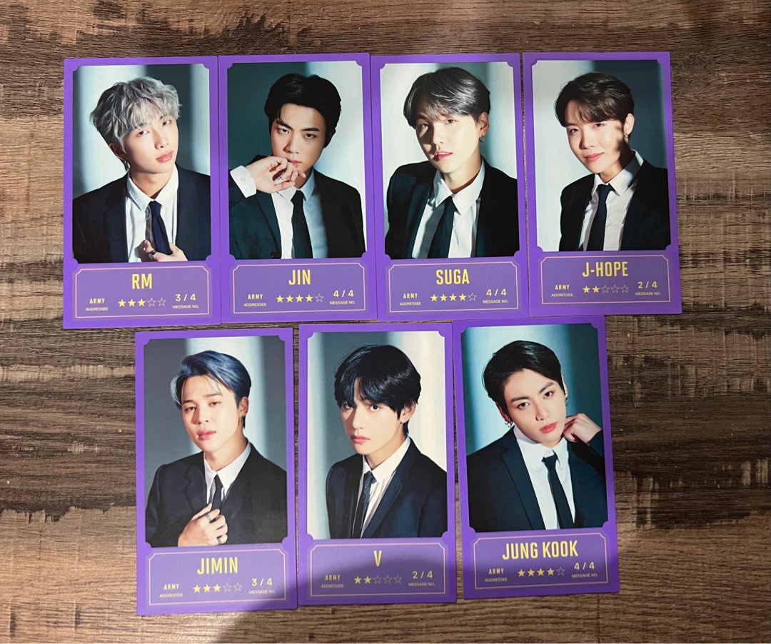 BTS BBC BANGBANGCON MESSAGE CARD OT7 pc jungkook v jimin jhope suga jin rm on Carousell