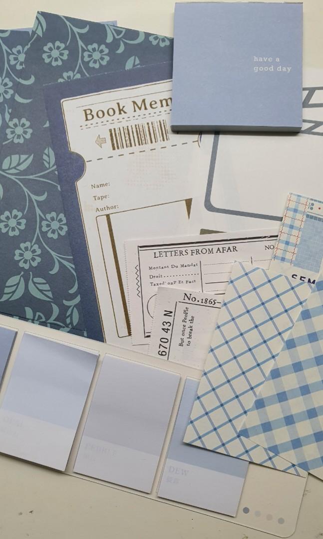 Bujo grabbag blue theme craft washi tape stickers aesthetic vintage ...