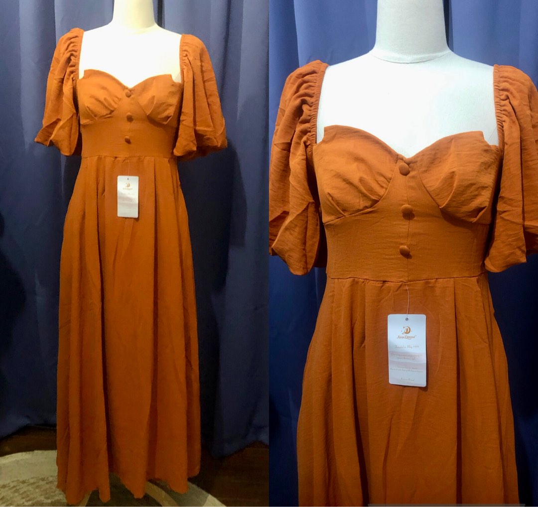 Caramel Rust Maxi Dress, Women's Fashion, Dresses & Sets, Dresses on ...