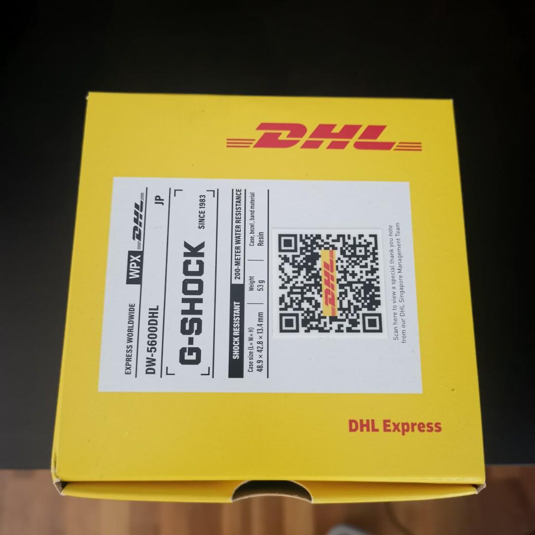 Limited edition DHL Casio G-shock DW-5600dhl, Luxury, Watches on Carousell
