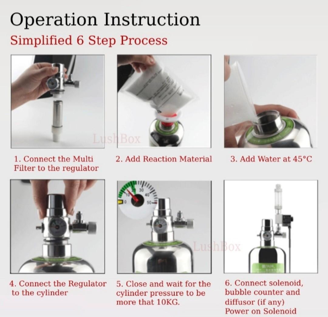 Co2 canister (2 litre+) with CO2 drop checker, CO2 diffuser and bubble ...