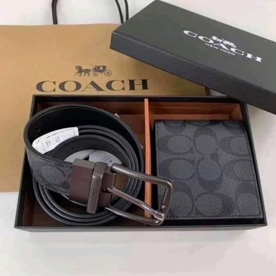 Coach Belt and Wallet cowhead leather, Men's Fashion, Watches ...