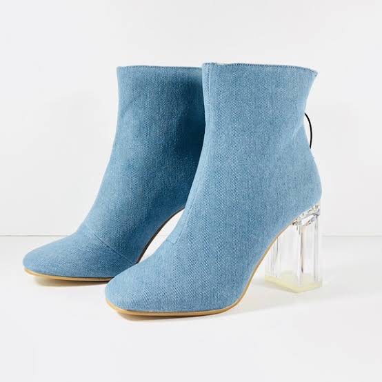 Denim boots, Women's Fashion, Footwear, Boots on Carousell