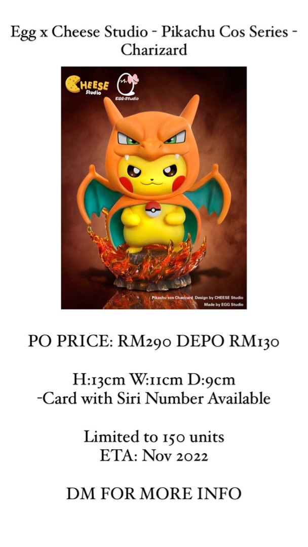 Egg x Cheese Studio - Pikachu Cos Series - Charizard, Hobbies & Toys ...