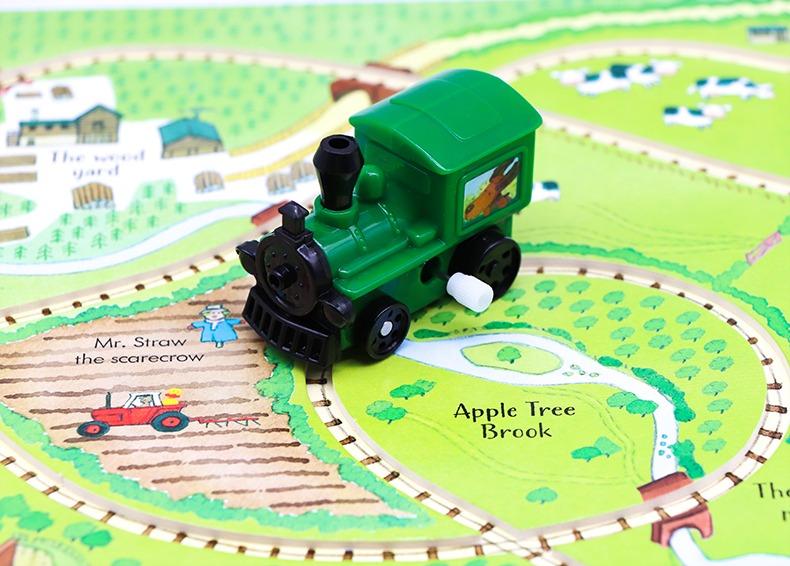 EK383 Usborne 軌道書 Wind-up Poppy and Sam's Train Book, 興趣及遊戲, 書本 & 文具 ...