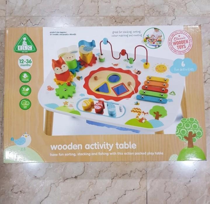 ELC Wooden Activity Table, Bayi & Anak, Mainan & Baby Walker di Carousell