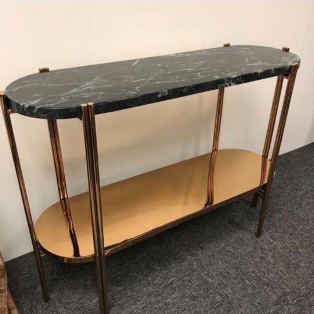 Emerald green marble console table, Furniture & Home Living, Furniture ...